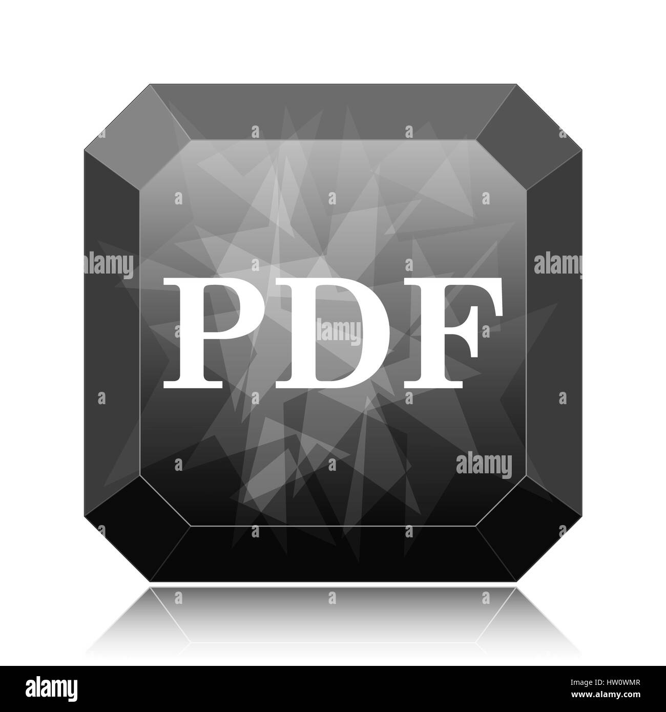PDF icon, black website button on white background Stock Photo - Alamy
