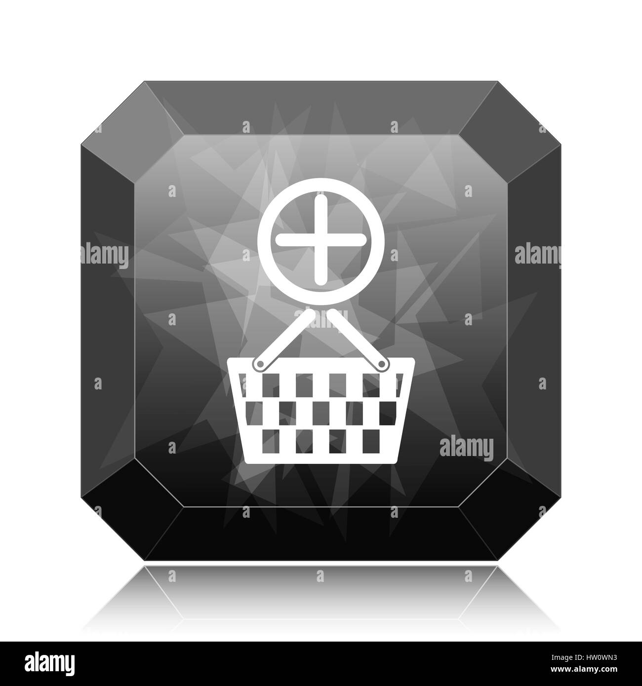 Add to basket icon, black website button on white background Stock ...