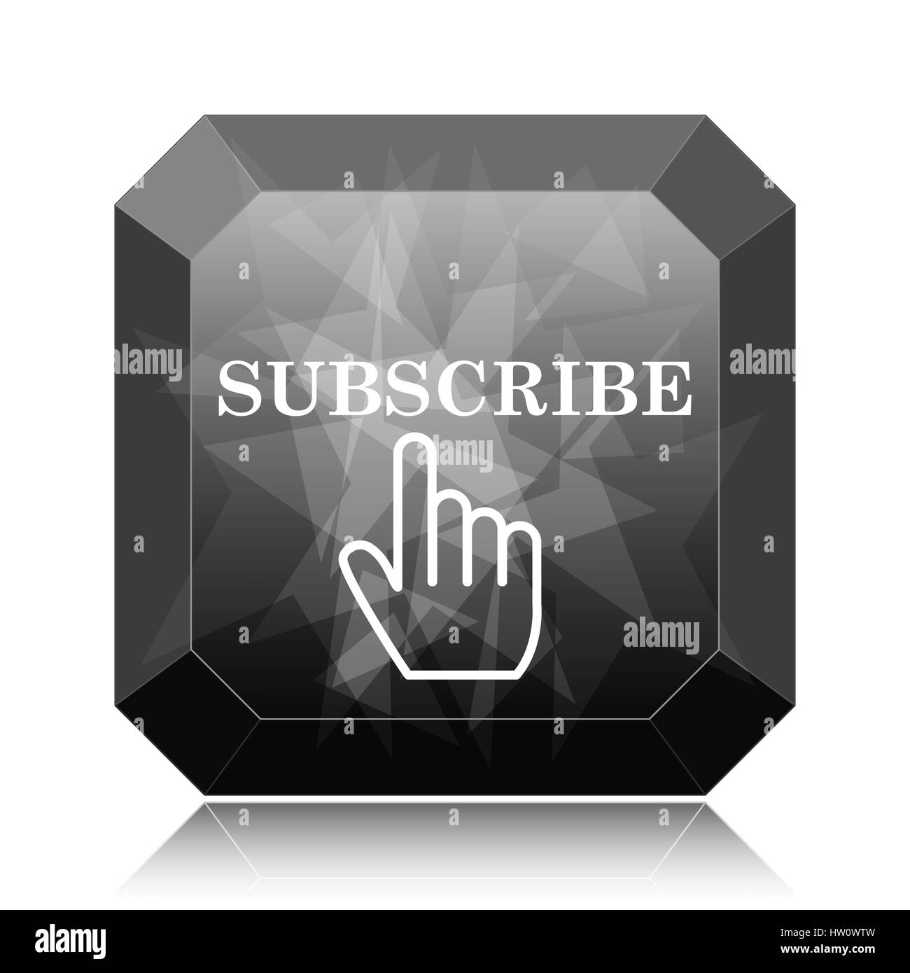 Subscribe icon, black website button on white background Stock Photo ...