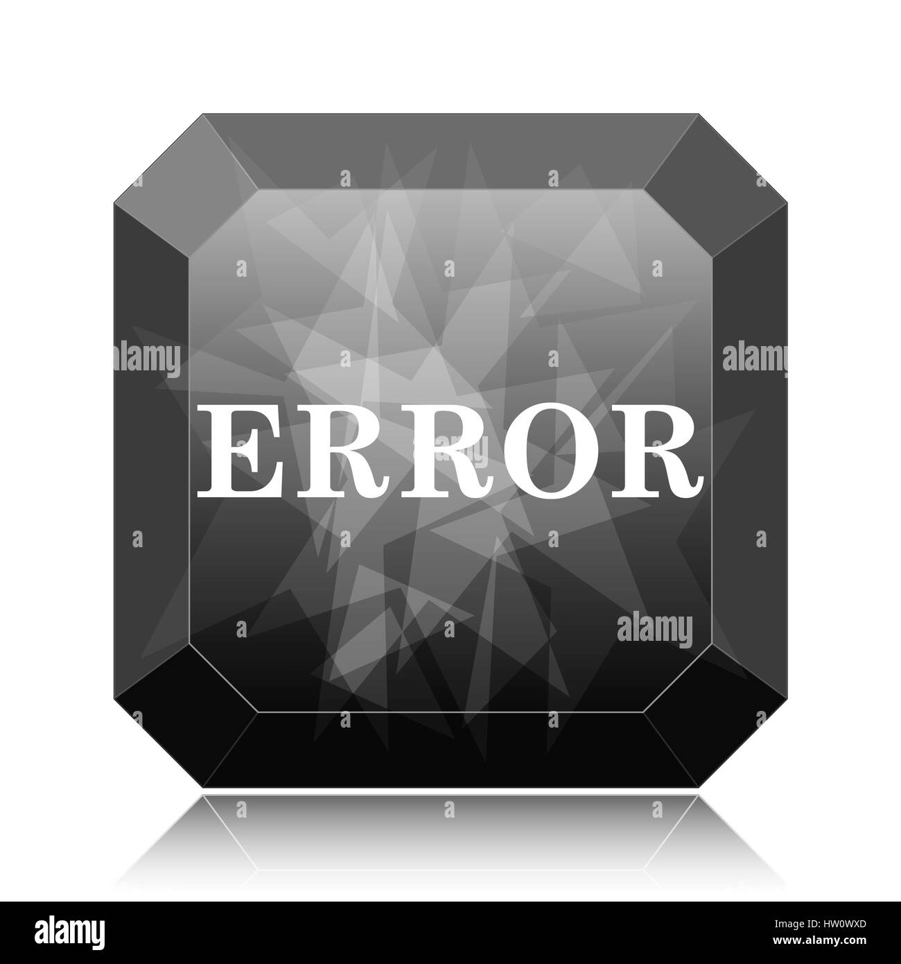 error icon, black website button on white background Stock Photo - Alamy