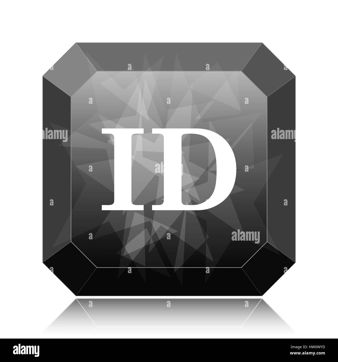 ID icon, black website button on white background Stock Photo - Alamy