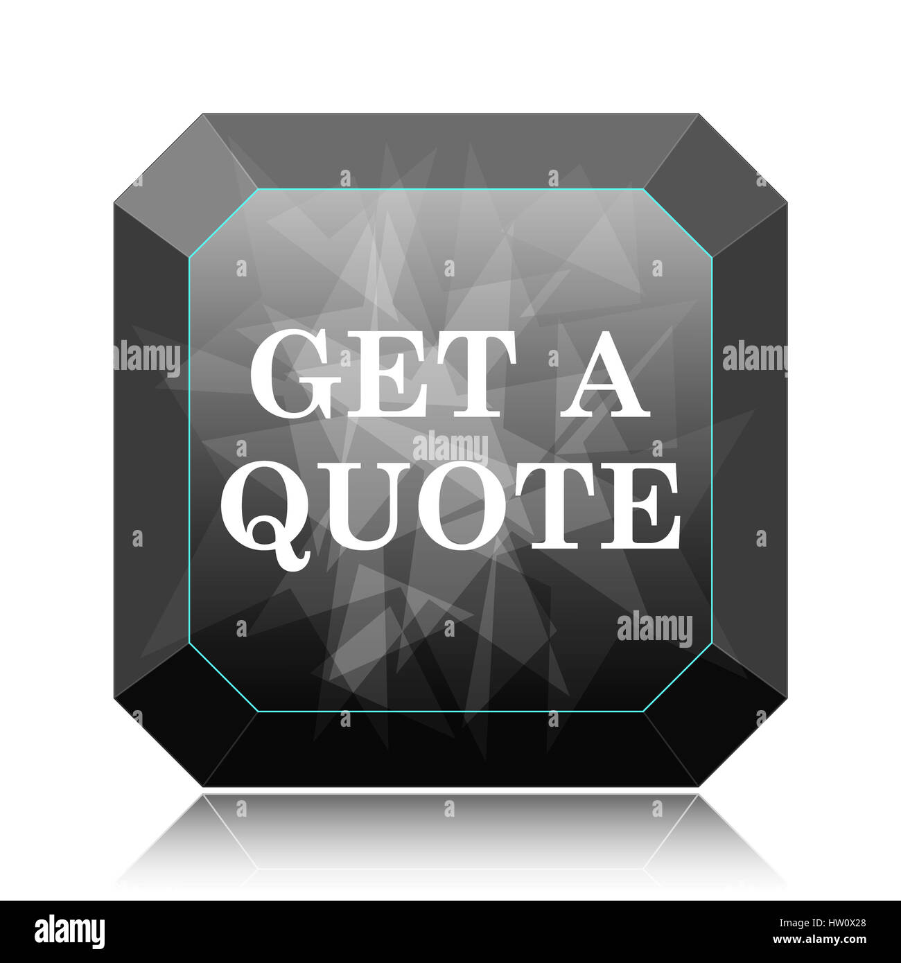 Get a quote icon, black website button on white background Stock Photo ...