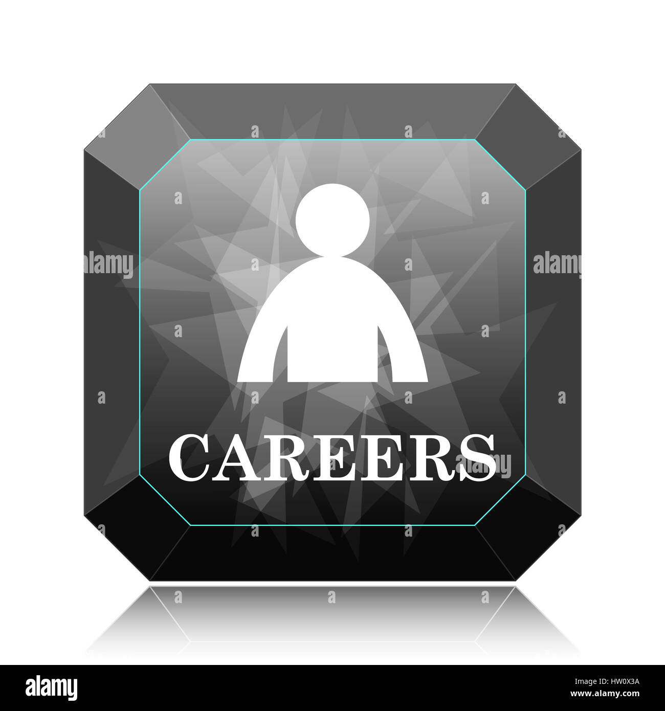Careers icon, black website button on white background Stock Photo - Alamy