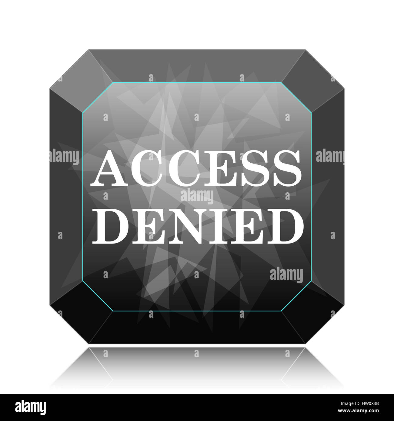Access denied icon, black website button on white background Stock ...