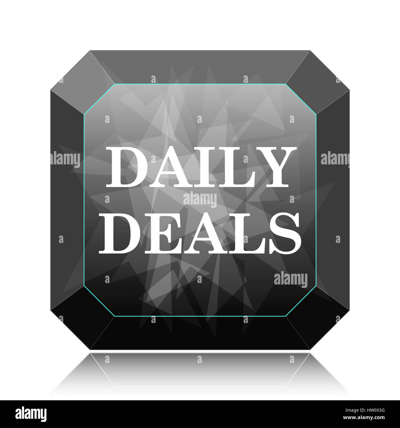 Daily deals icon, black website button on white background Stock Photo ...