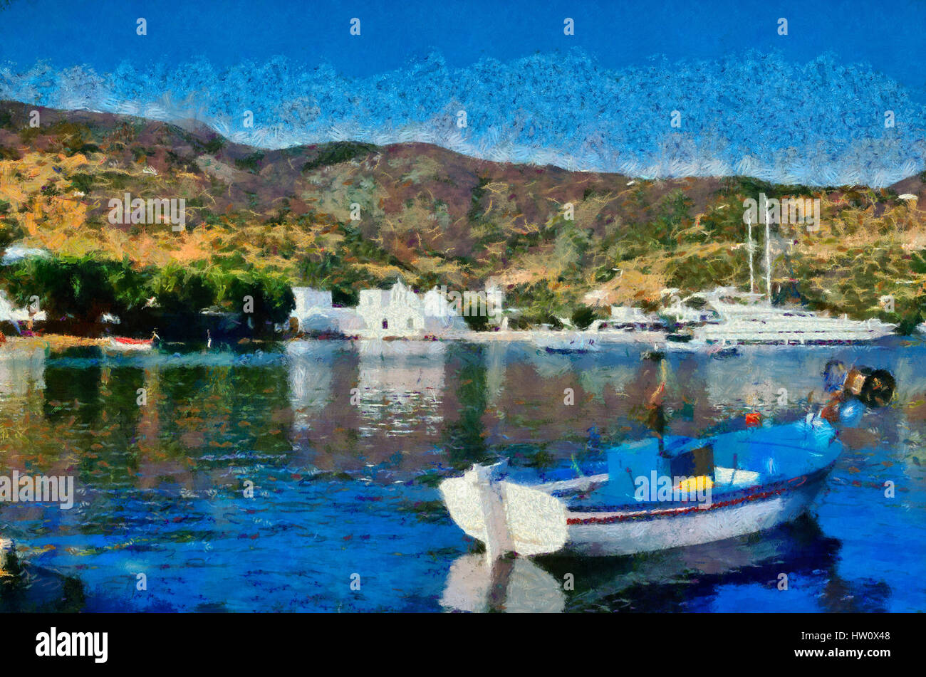 Vathi beach in Sifnos island, Greece Stock Photo - Alamy