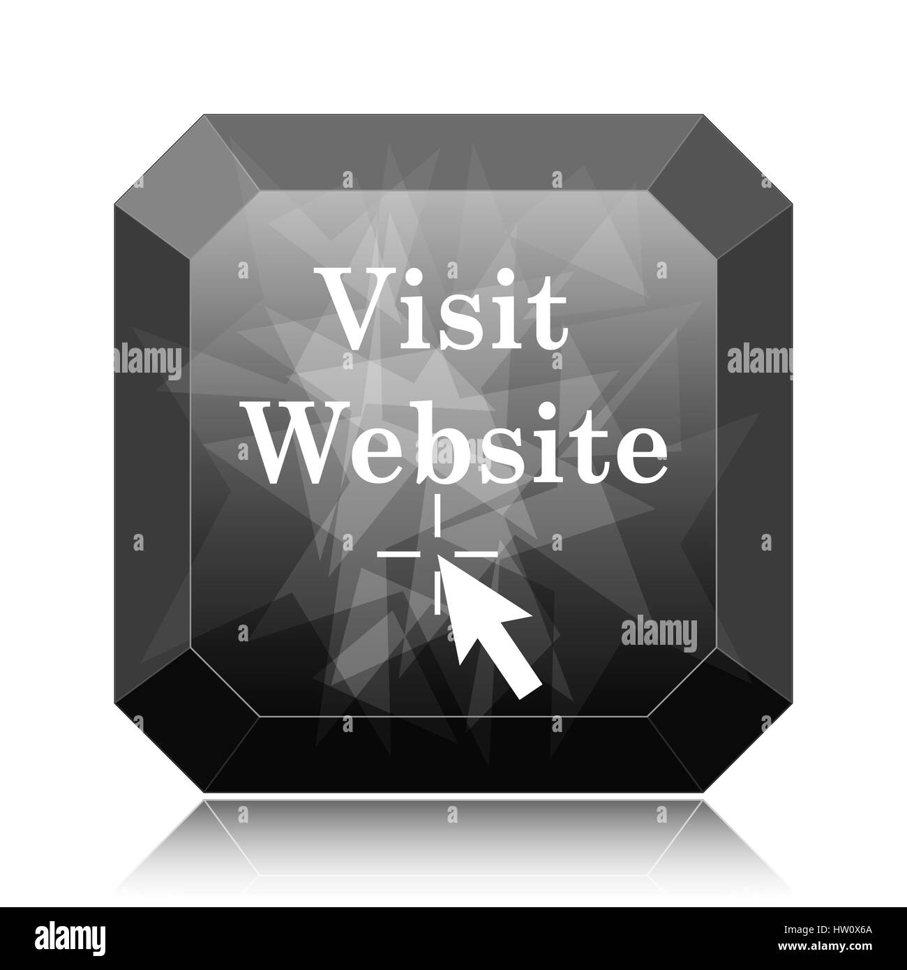 Visit website icon, black website button on white background Stock ...