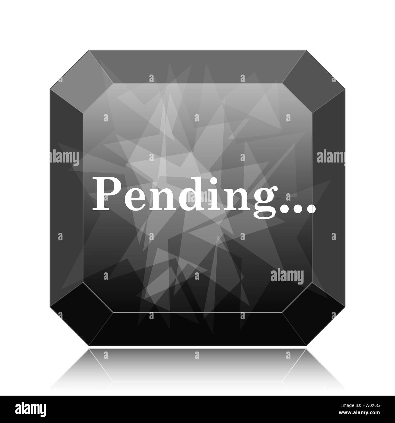 Pending icon, black website button on white background Stock Photo - Alamy