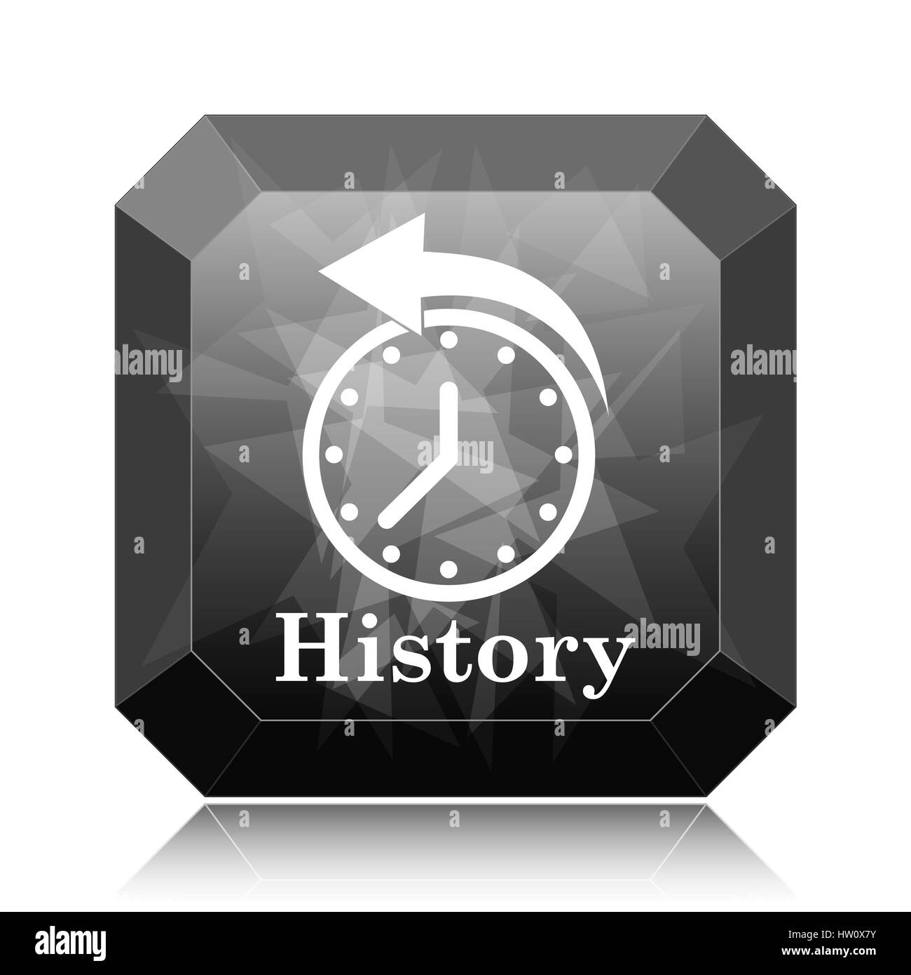 History icon, black website button on white background Stock Photo - Alamy