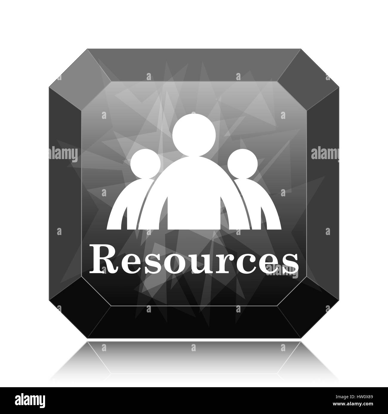 Resources icon, black website button on white background Stock Photo ...