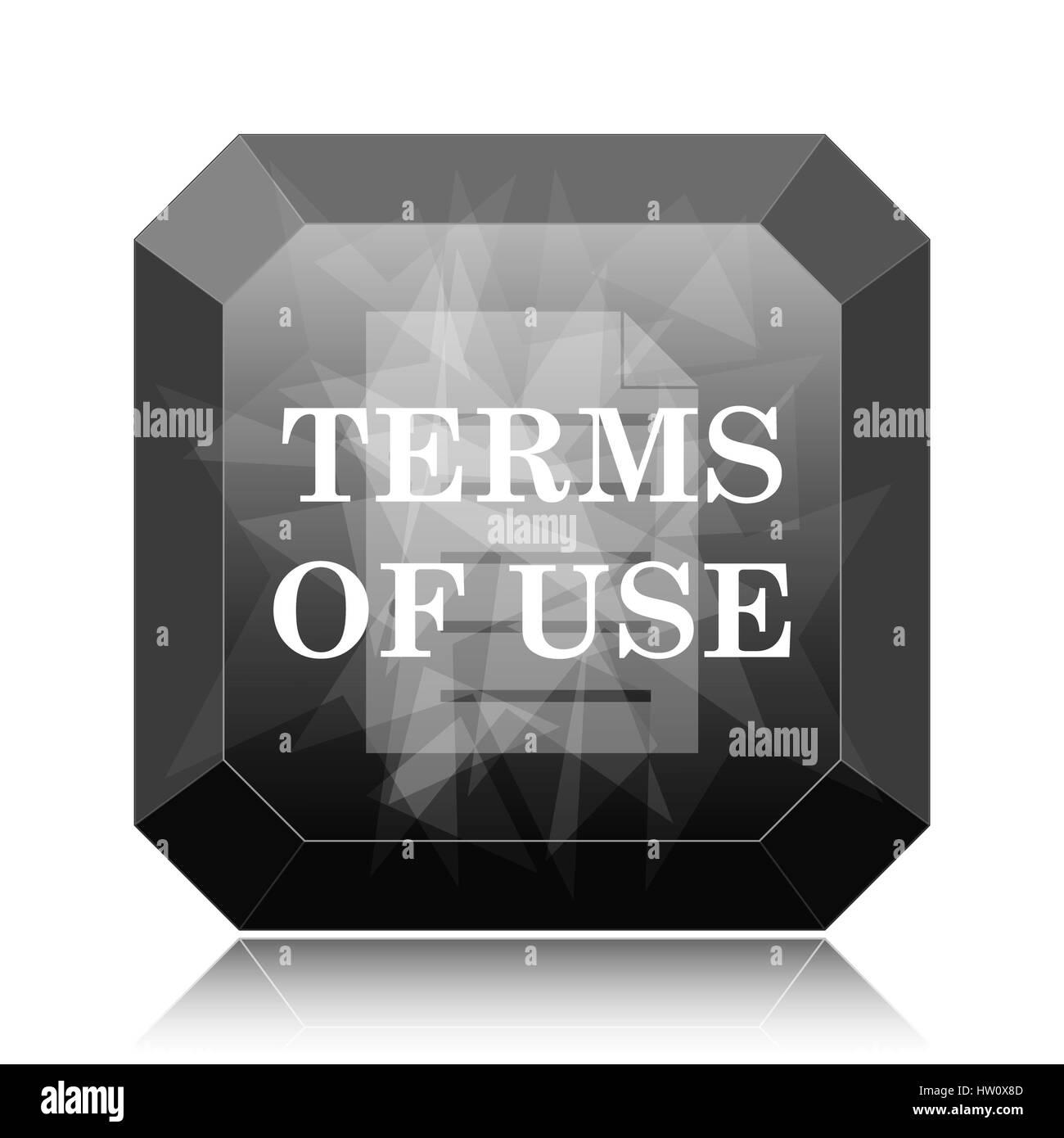 Terms of use icon, black website button on white background Stock Photo ...