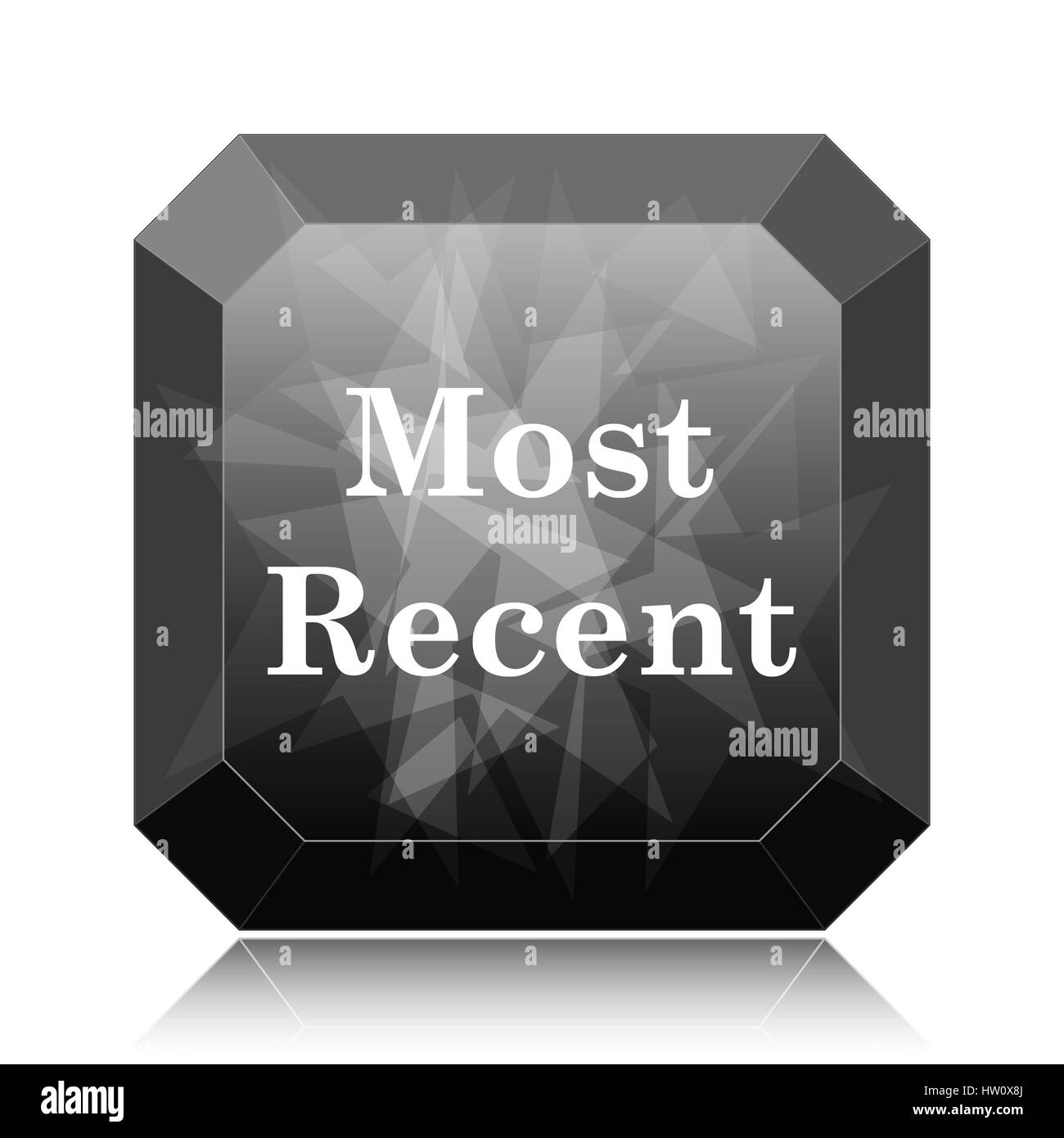 Most recent icon, black website button on white background Stock Photo ...