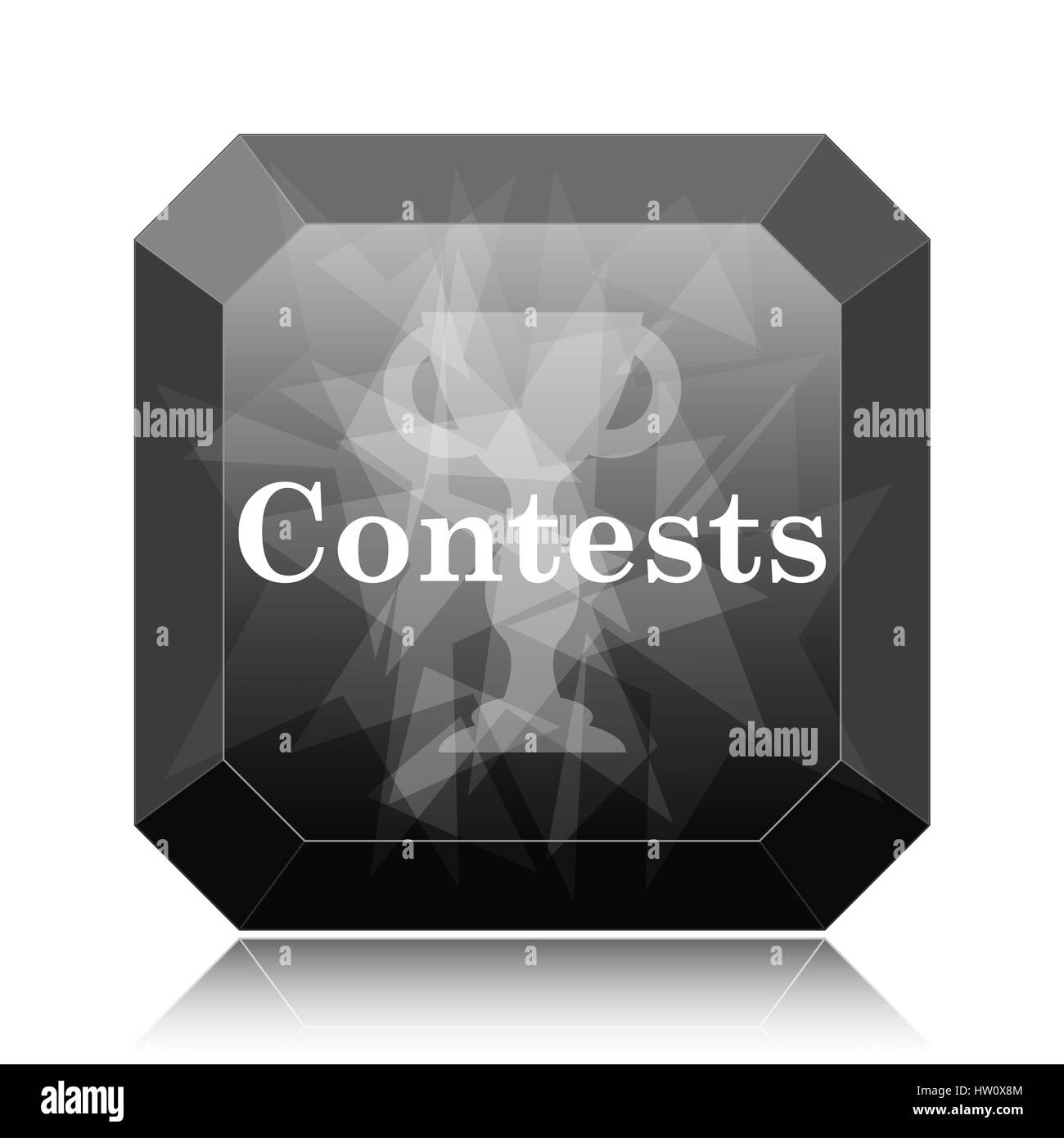 Contests icon, black website button on white background Stock Photo - Alamy
