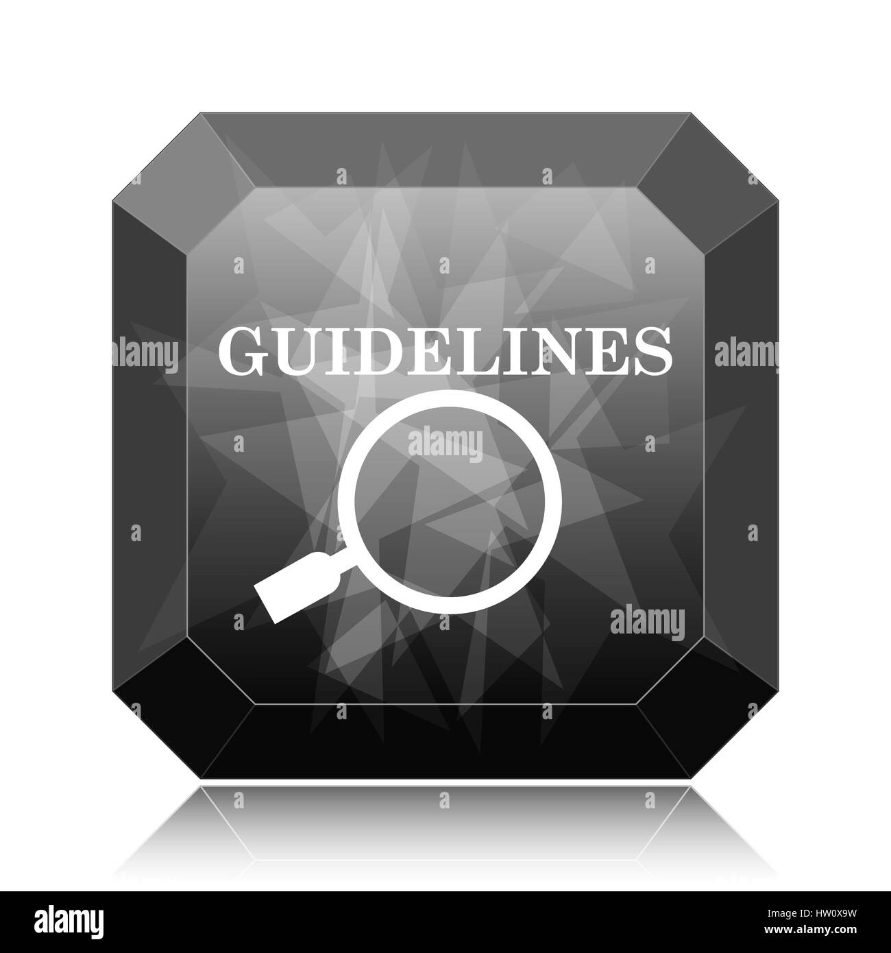 Guidelines icon, black website button on white background Stock Photo ...