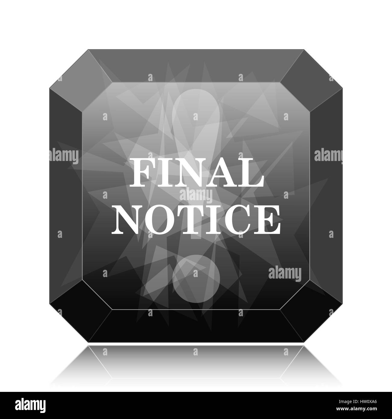 Final notice icon, black website button on white background Stock Photo ...