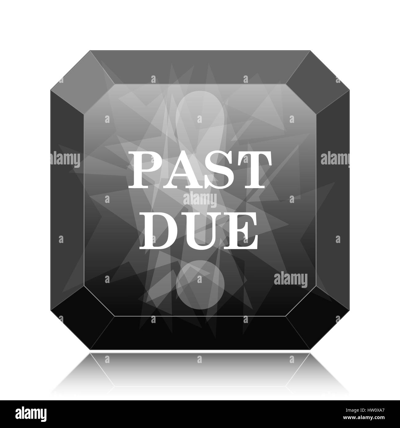 Past due icon, black website button on white background Stock Photo - Alamy