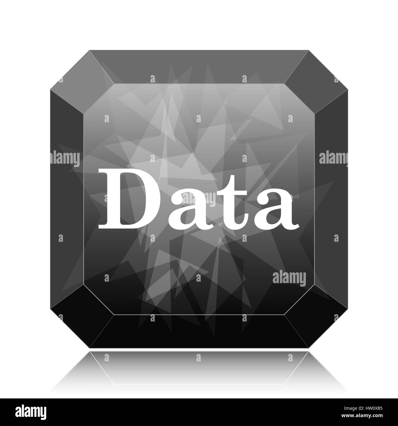 Data icon, black website button on white background Stock Photo - Alamy