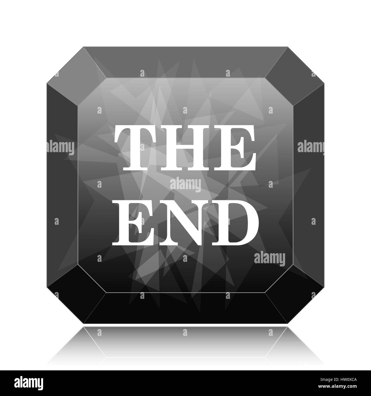 The End icon, black website button on white background Stock Photo - Alamy