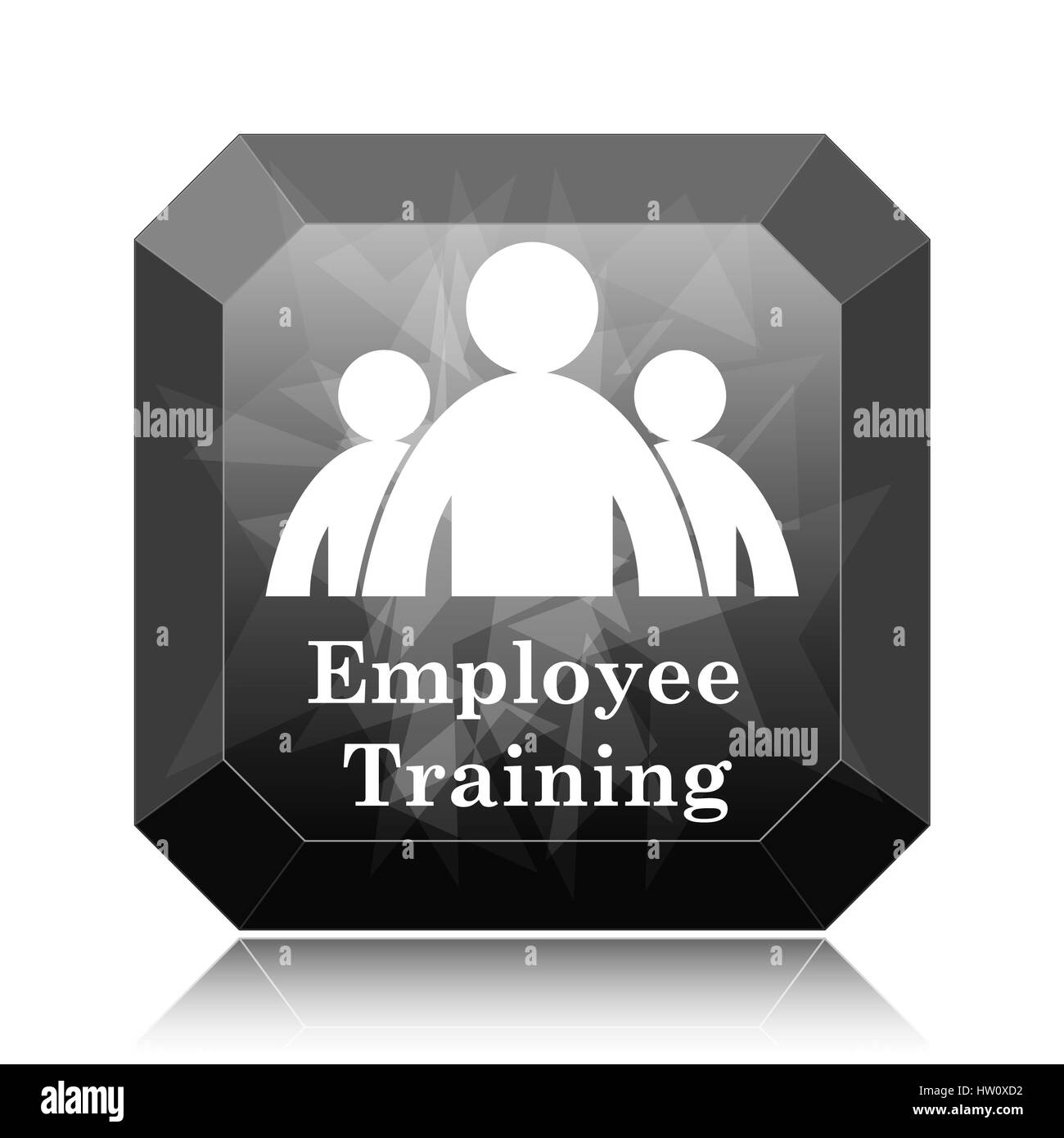 Employee training icon, black website button on white background Stock ...