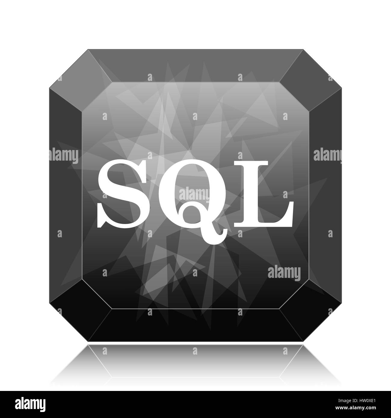SQL icon, black website button on white background Stock Photo - Alamy