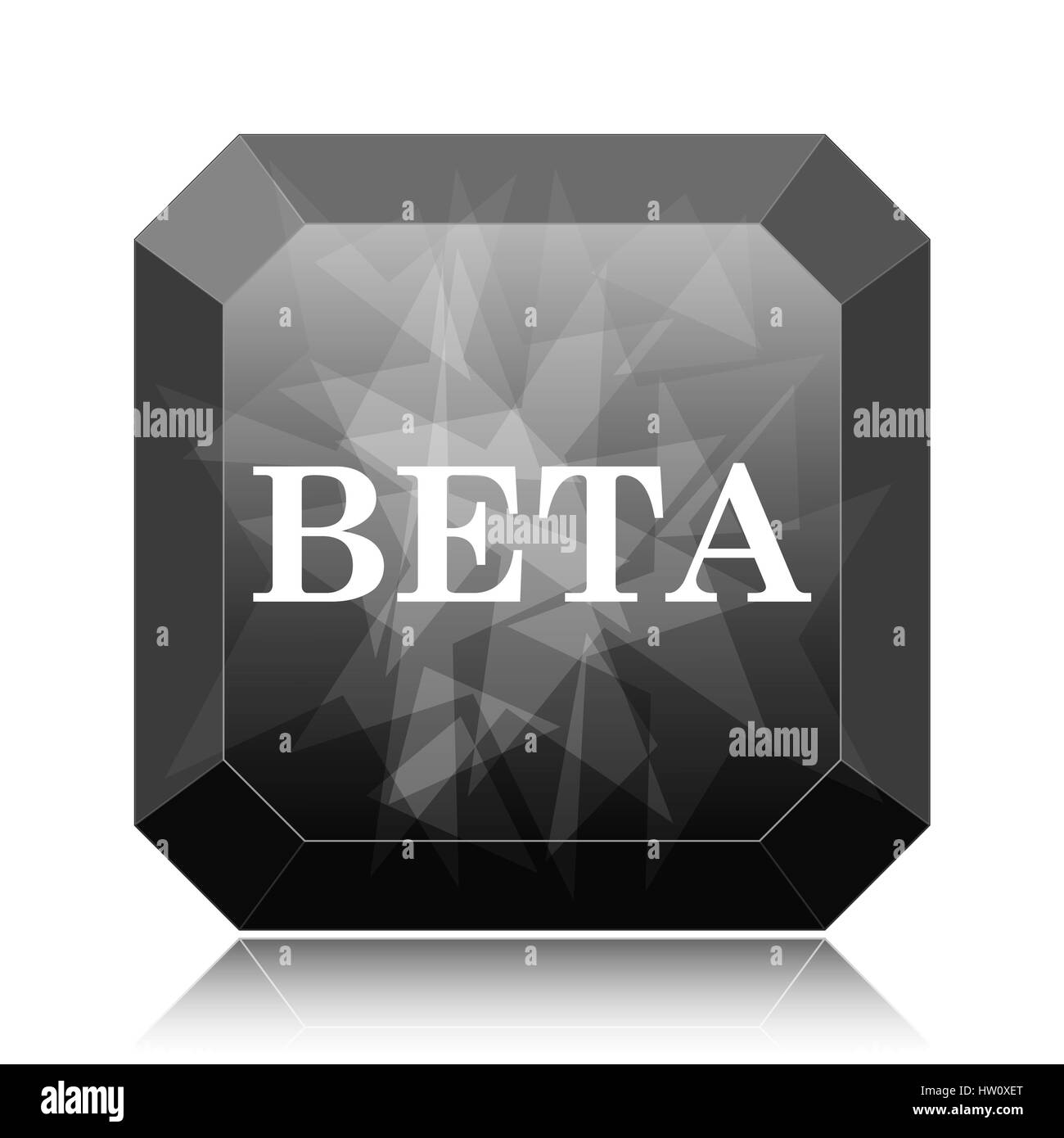 Beta icon, black website button on white background Stock Photo - Alamy