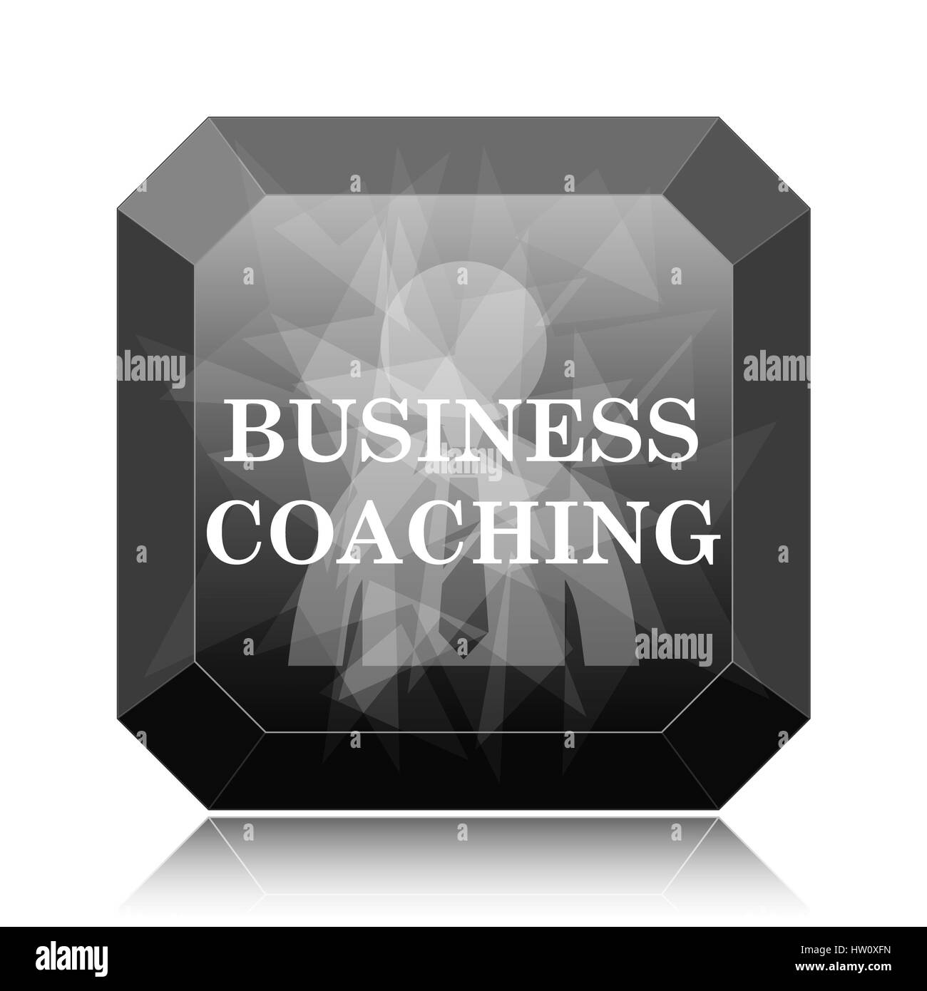 Business coaching icon, black website button on white background Stock ...