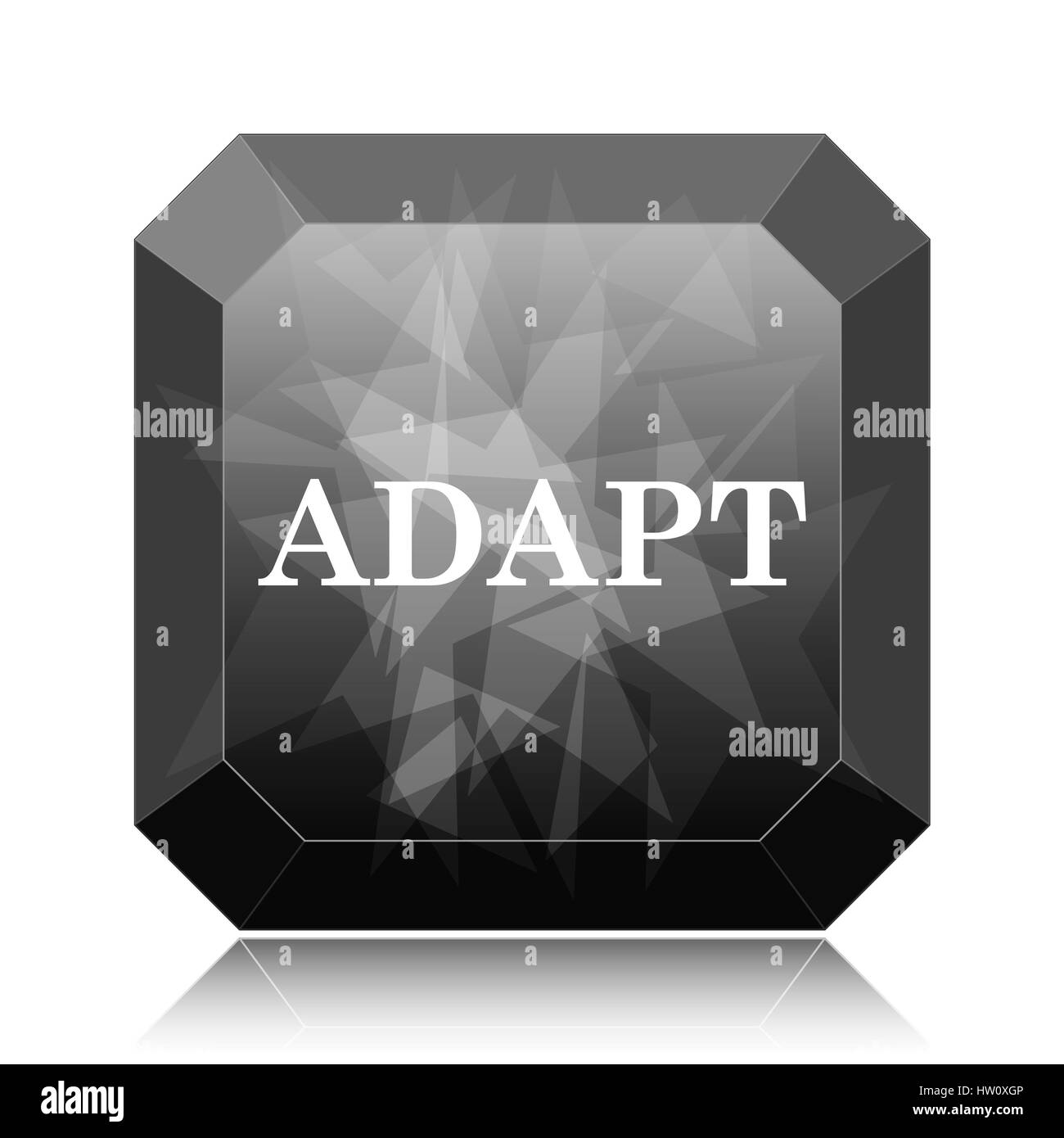 Adapt icon, black website button on white background Stock Photo - Alamy