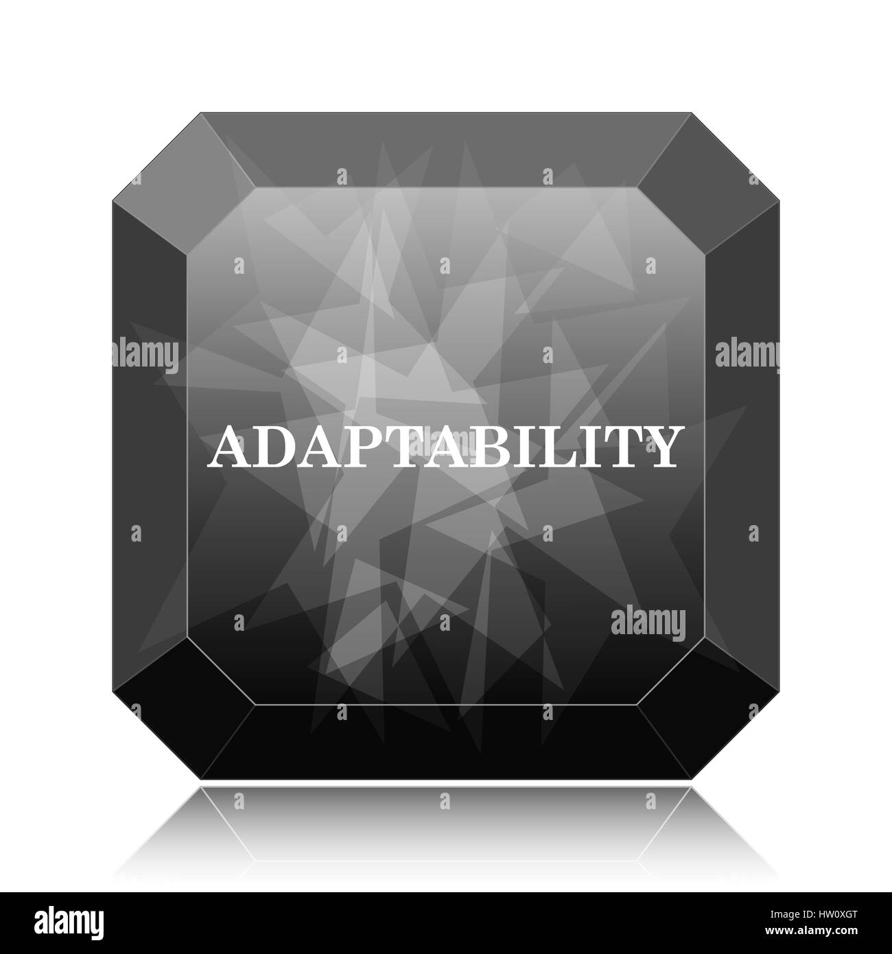 Adaptability icon, black website button on white background Stock Photo ...