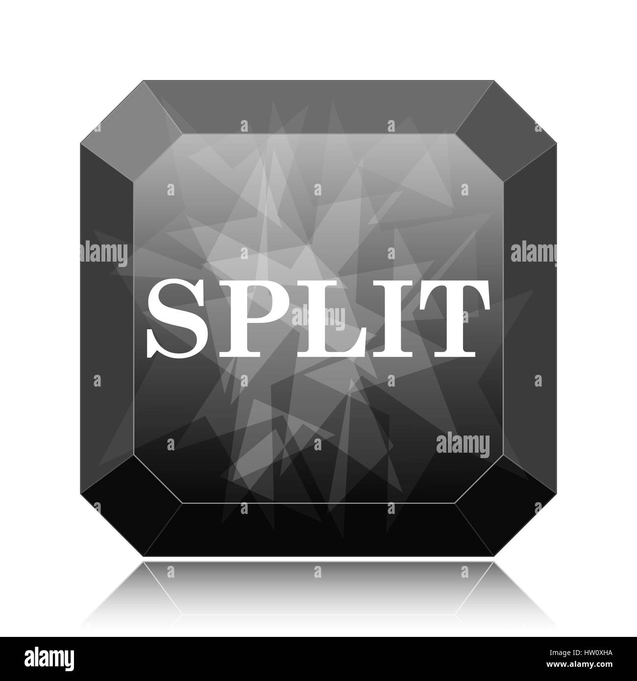 Split icon, black website button on white background Stock Photo - Alamy