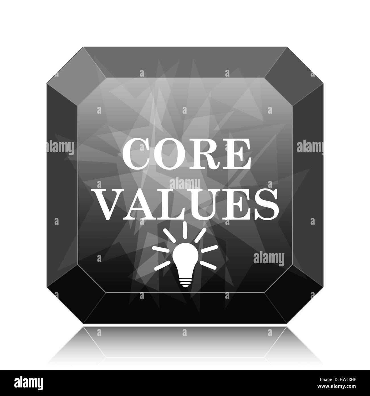 Core values icon, black website button on white background Stock Photo ...