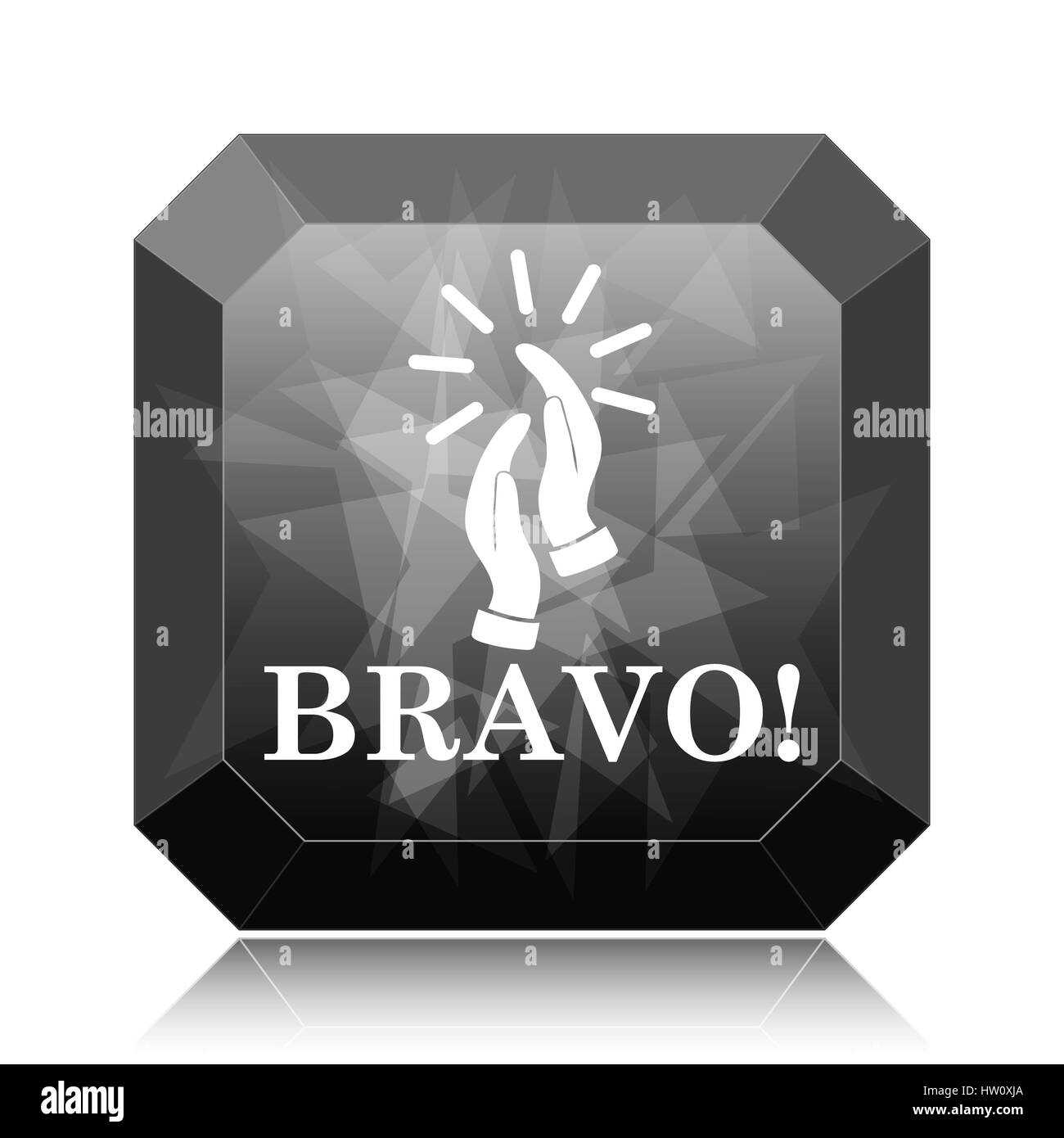Bravo icon, black website button on white background Stock Photo - Alamy