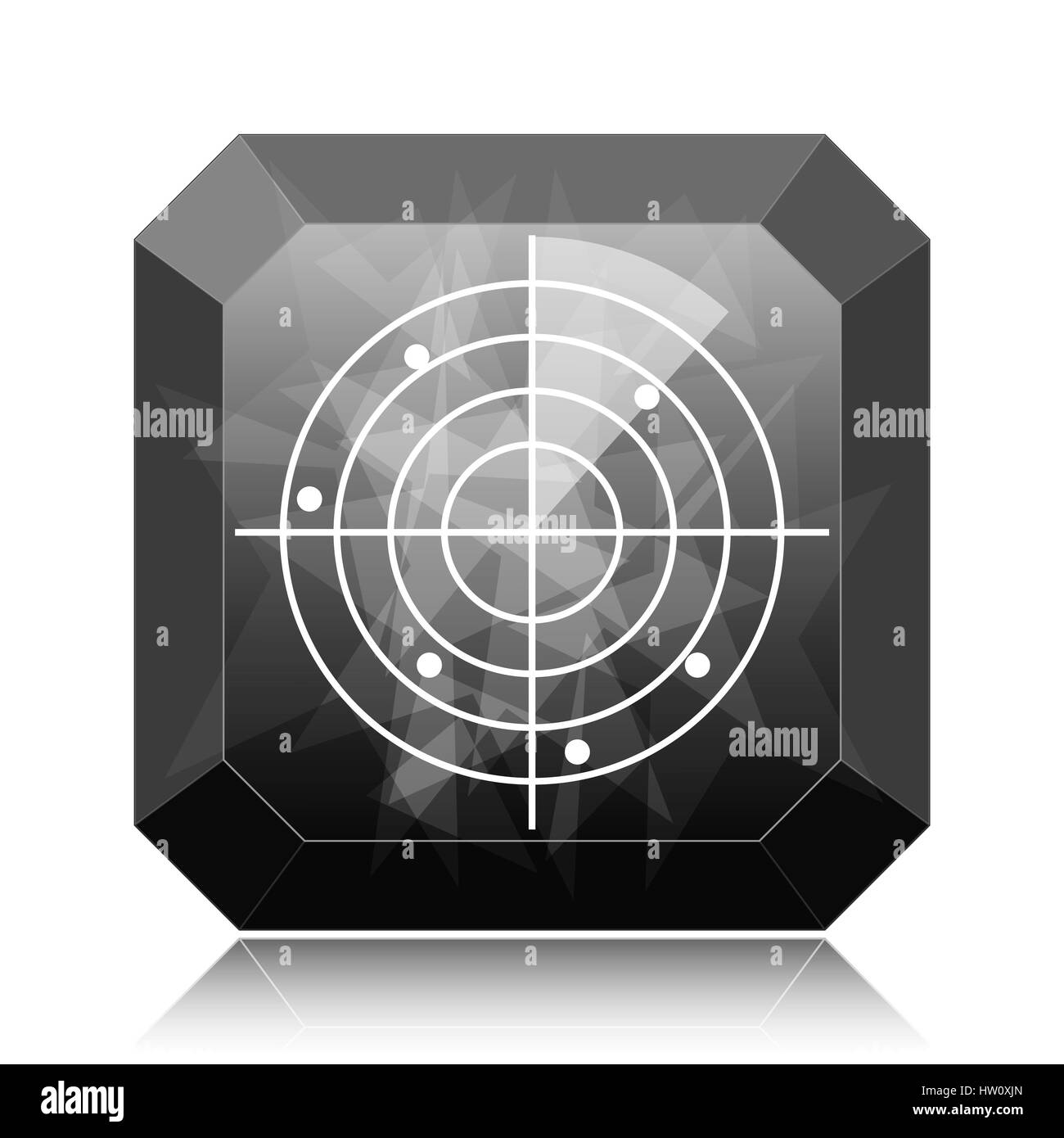 Radar icon, black website button on white background Stock Photo - Alamy