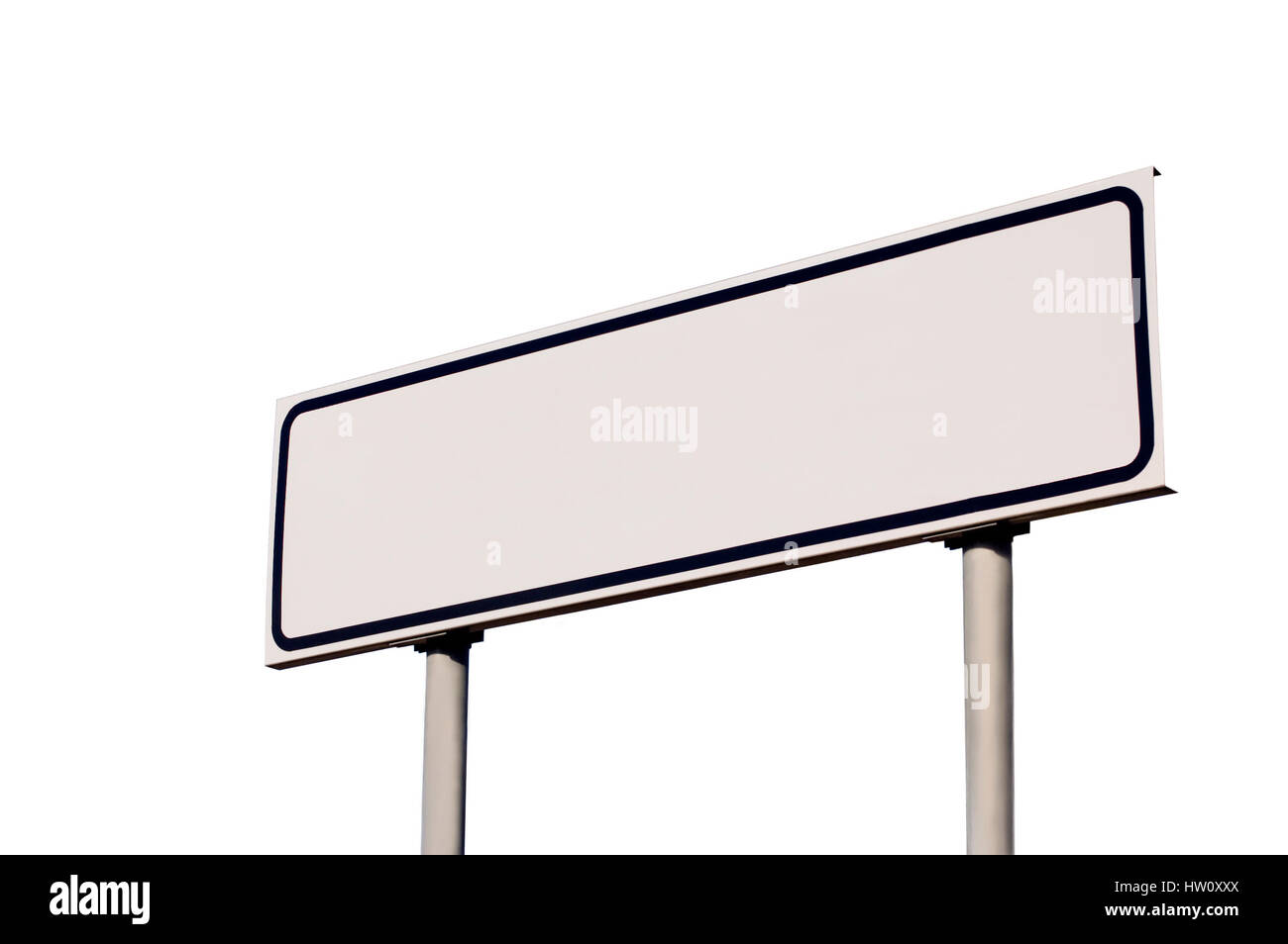 White Direction Road Sign, Large Detailed Isolated Horizontal Street ...