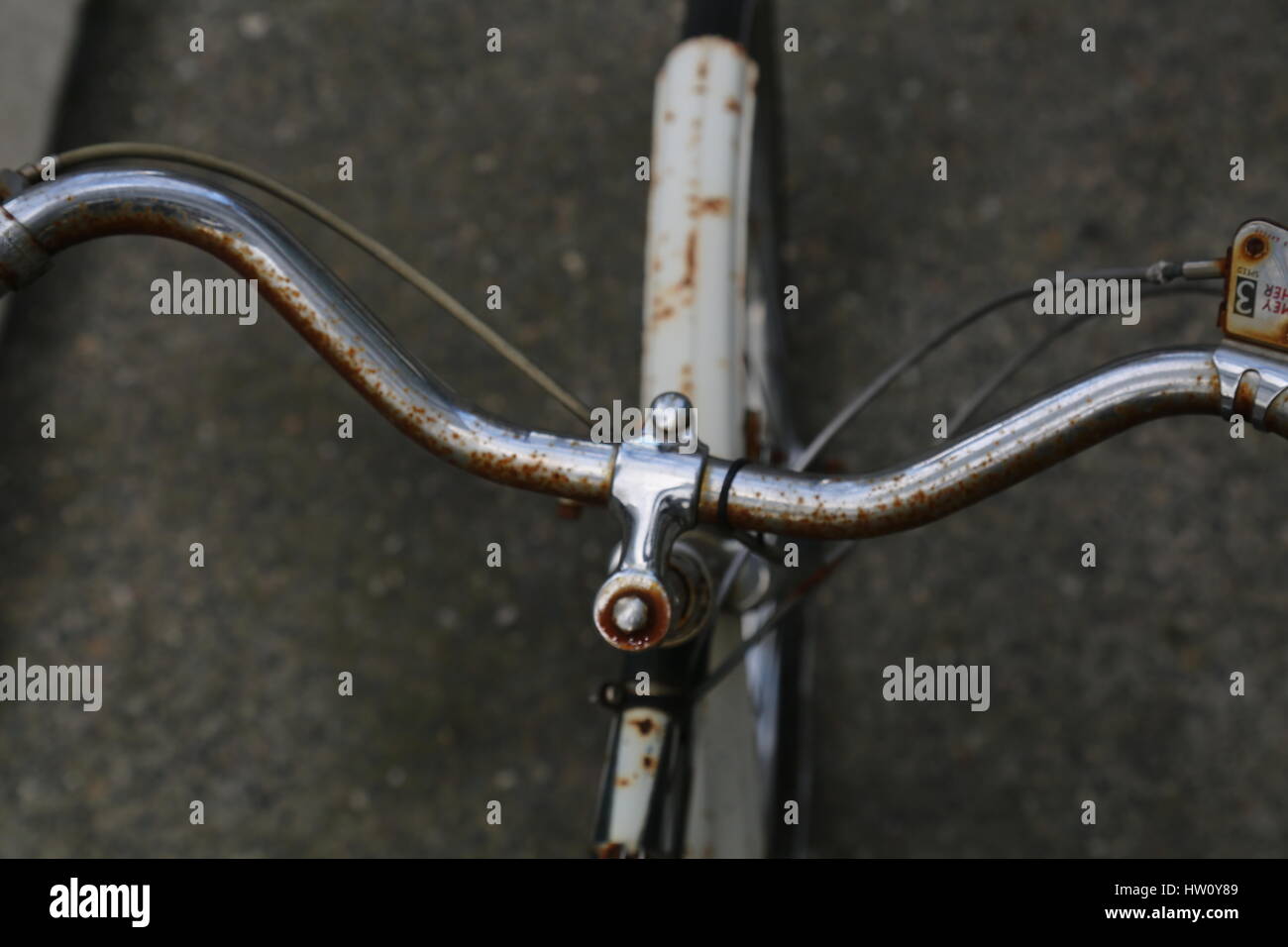 Bicycle top view vintage closeup Stock Photo - Alamy
