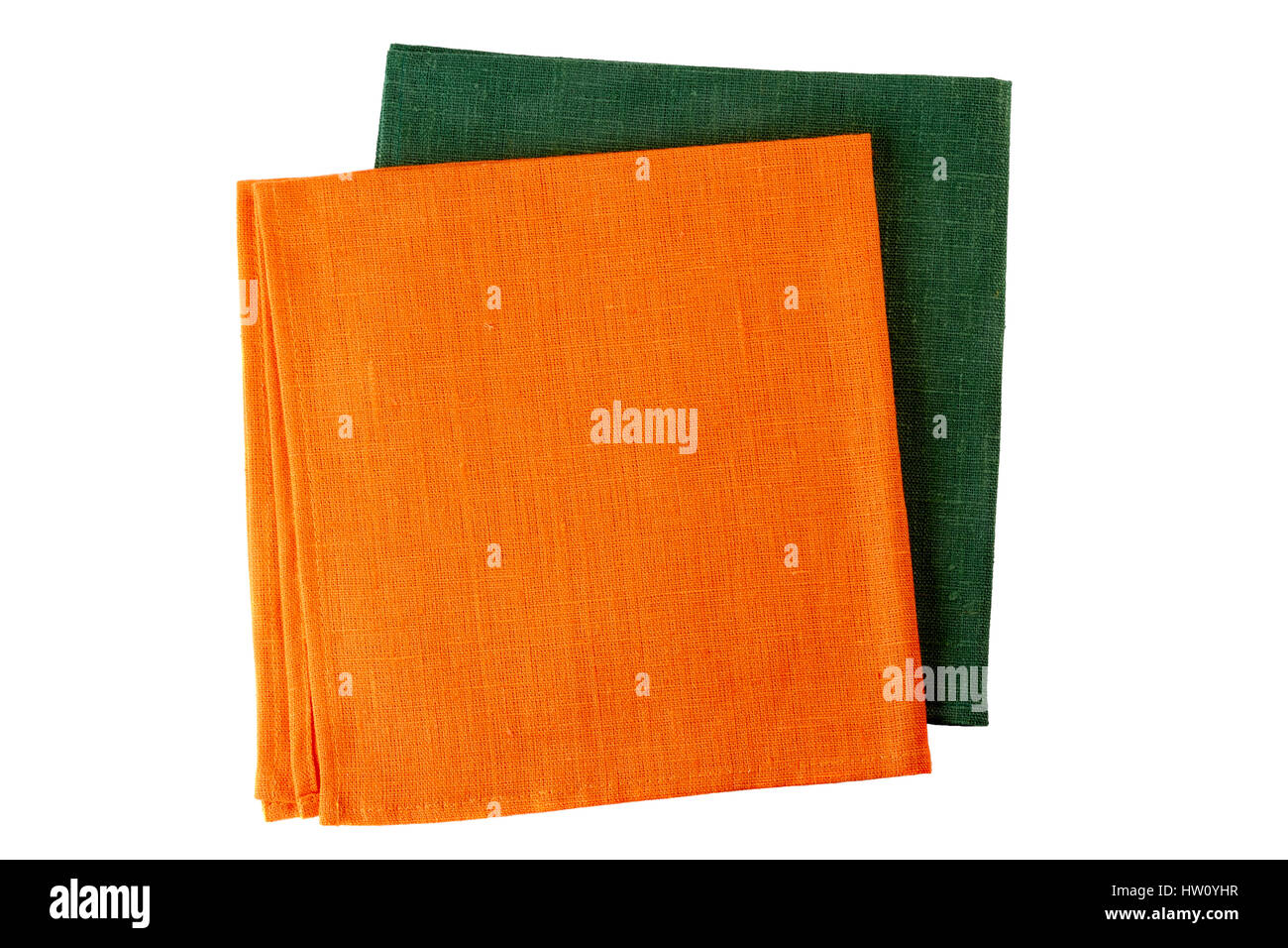 Two textile napkins on white Stock Photo - Alamy