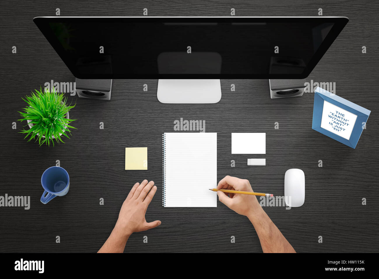 Empty paper with pencil hi-res stock photography and images - Alamy