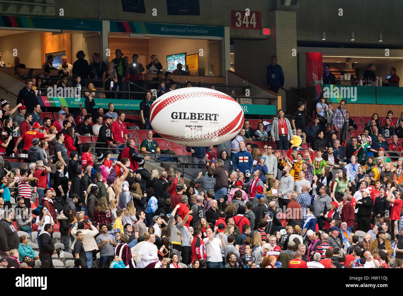 Rugby Sport Fans inside a indoor stadium Stock Photo - Alamy