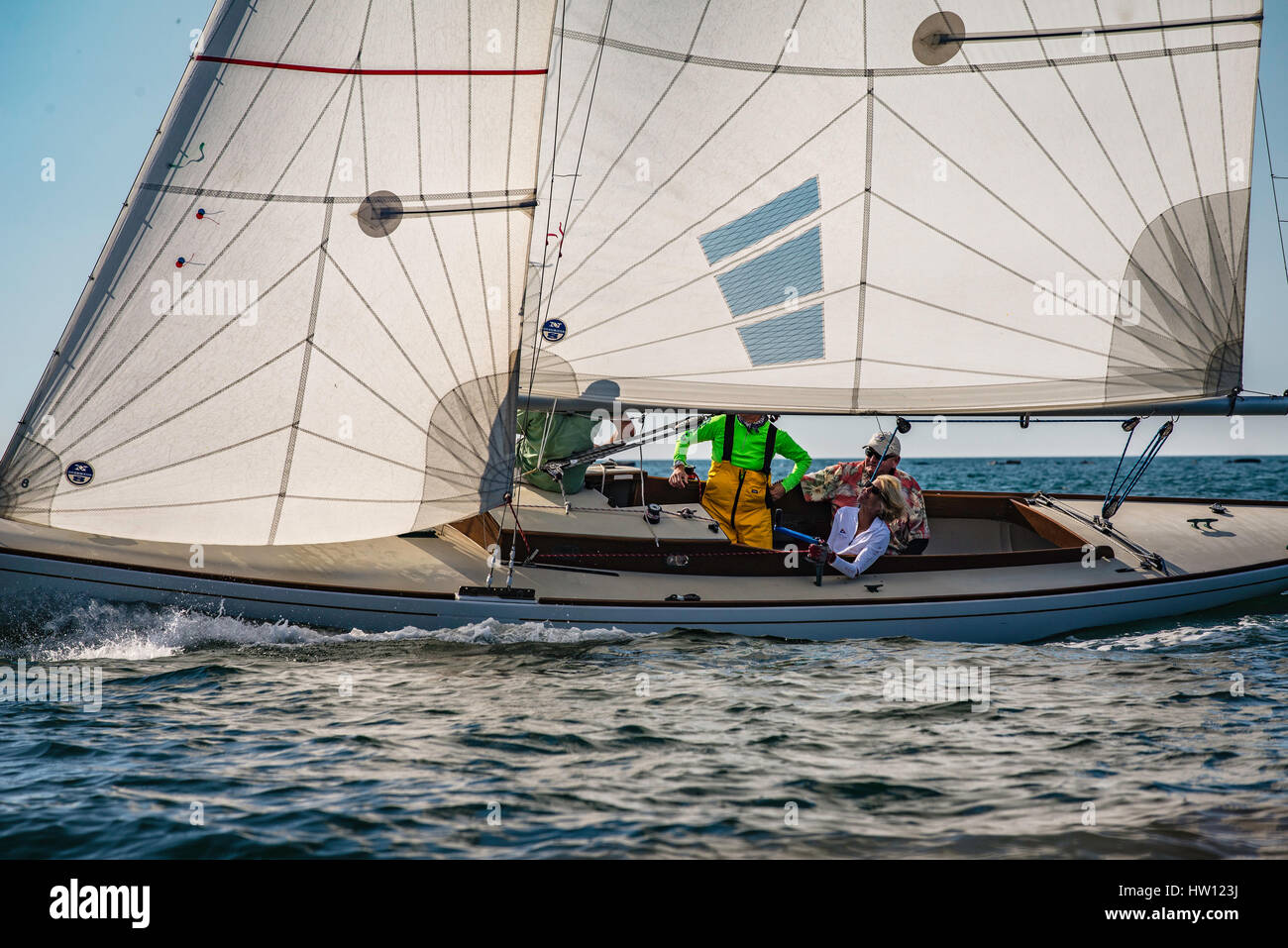 Sail boat regattas off Nantucket Island, Cape Cod, MA. Nantucket, a ...