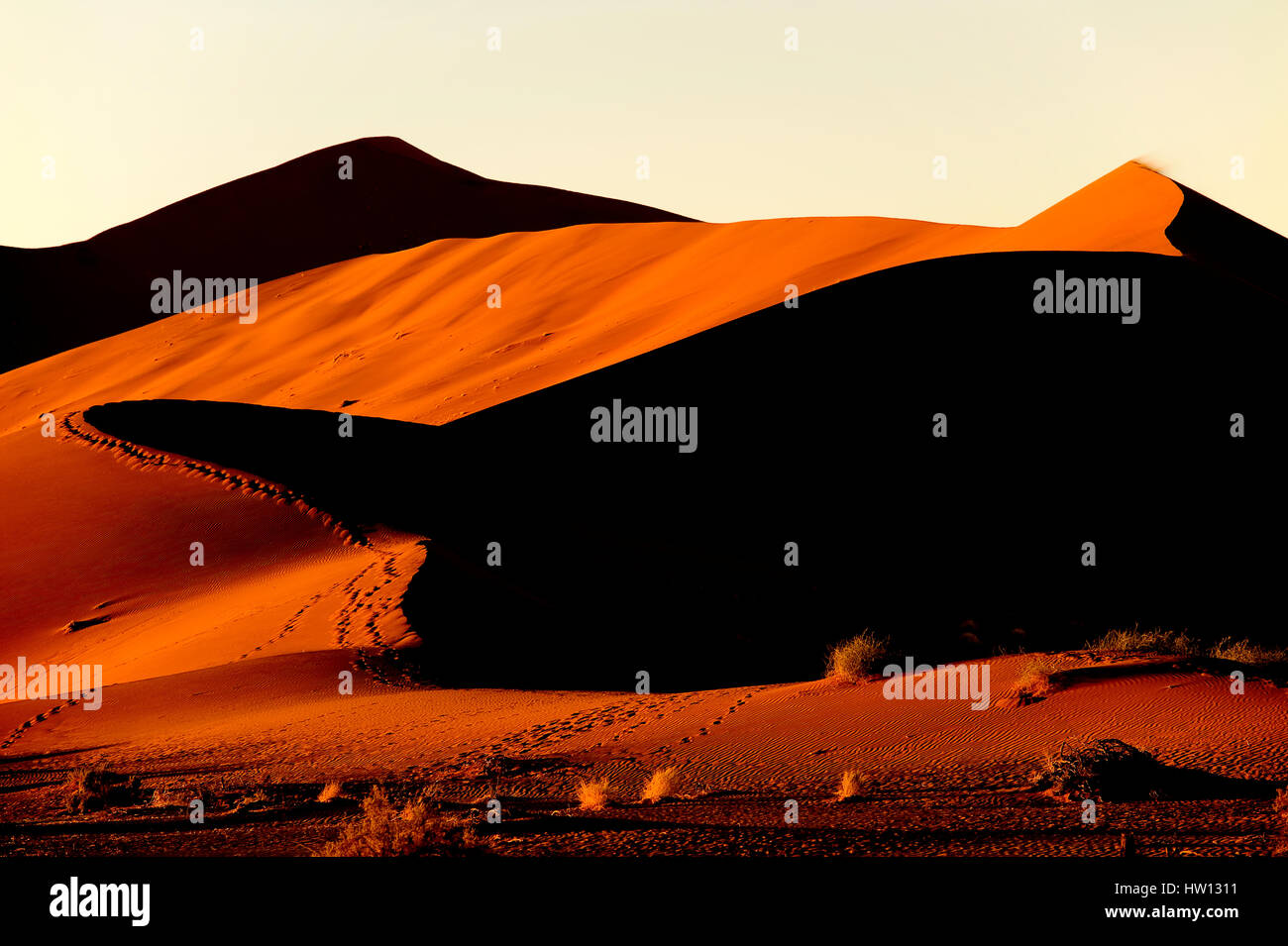 Red dunes at Sossusvlei, Namib Naukluft National Park, Namibia Stock ...