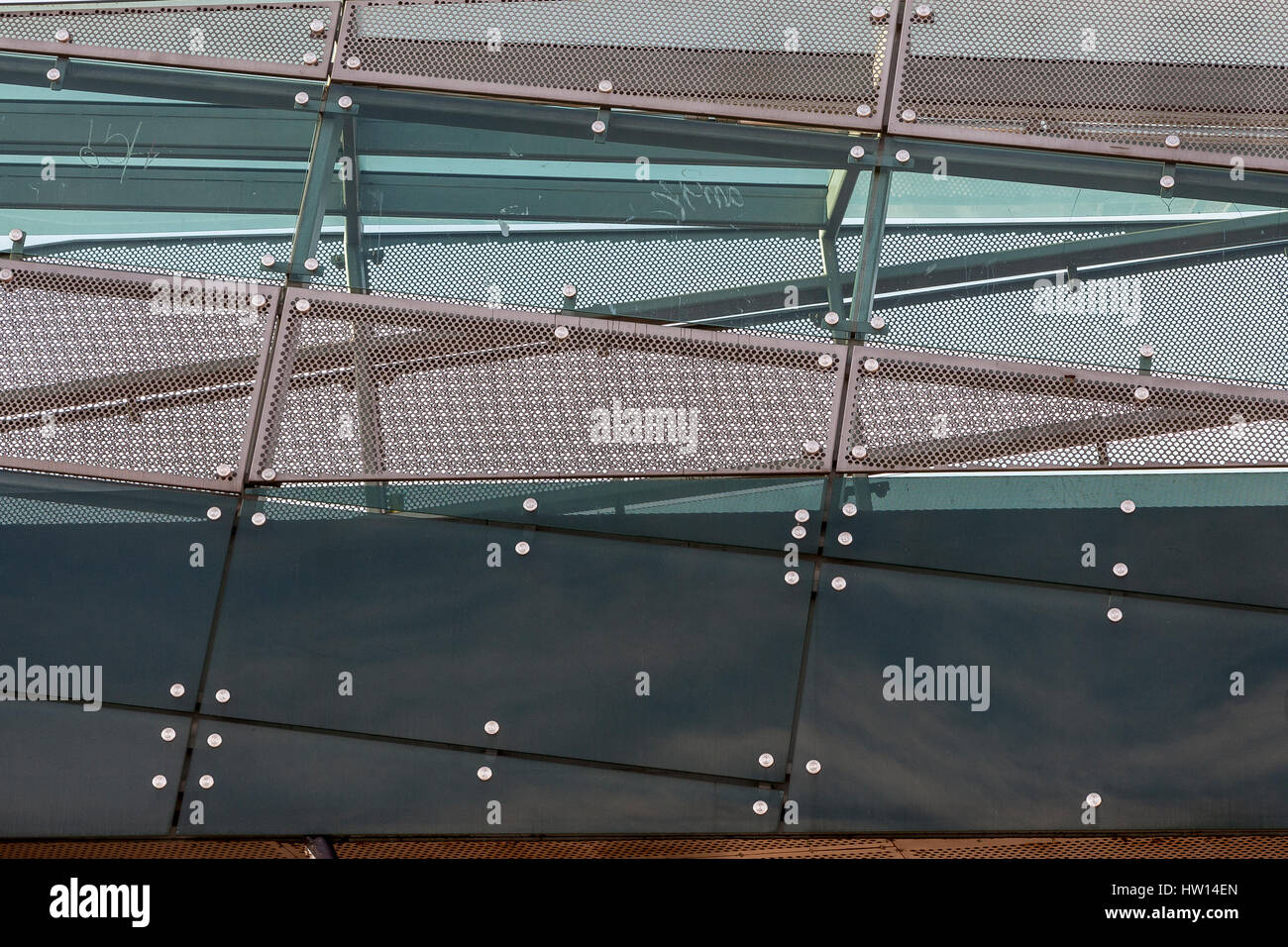 abstract fence on city bridge Stock Photo - Alamy