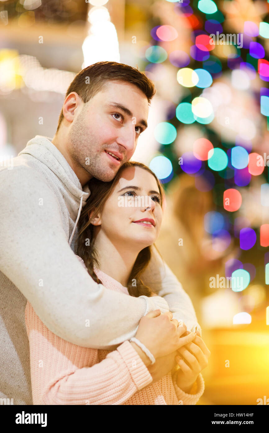 Beautiful man with woman cuddling Stock Photo - Alamy