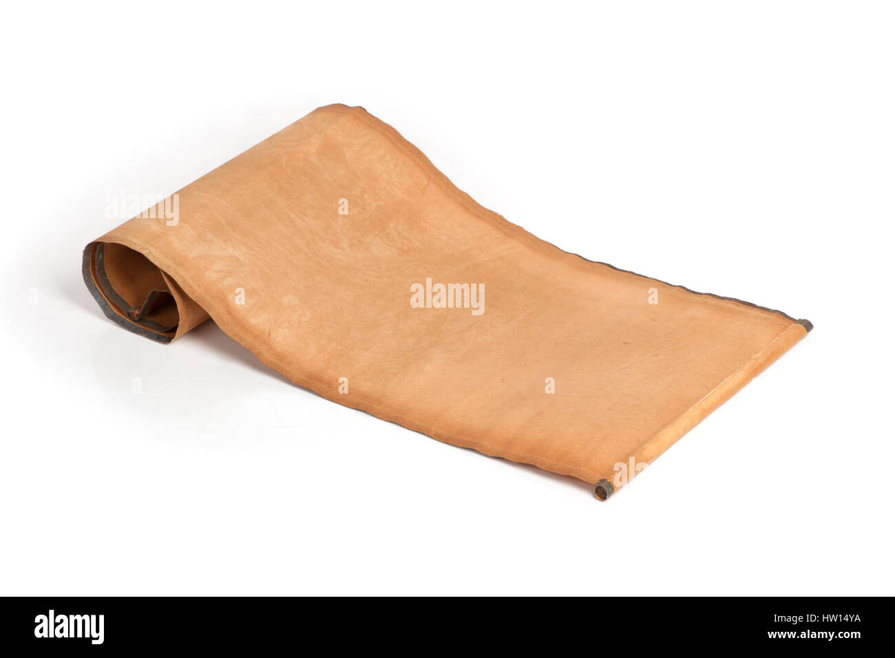 Parchment scroll isolated on white background Stock Photo - Alamy