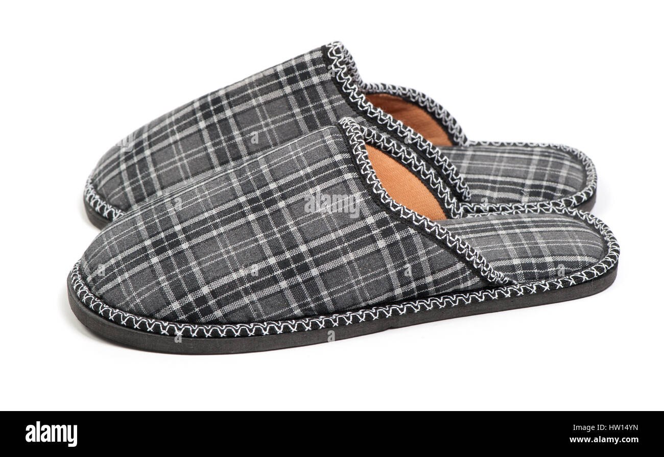 Pair of slippers isolated on white background Stock Photo - Alamy