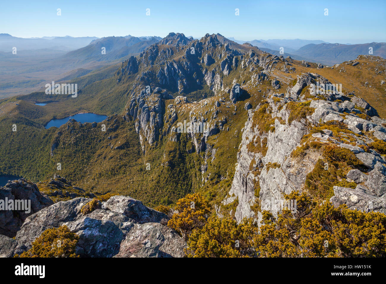 View from Mt. Hesperus - Western Arthur Range - Southwest National Park ...