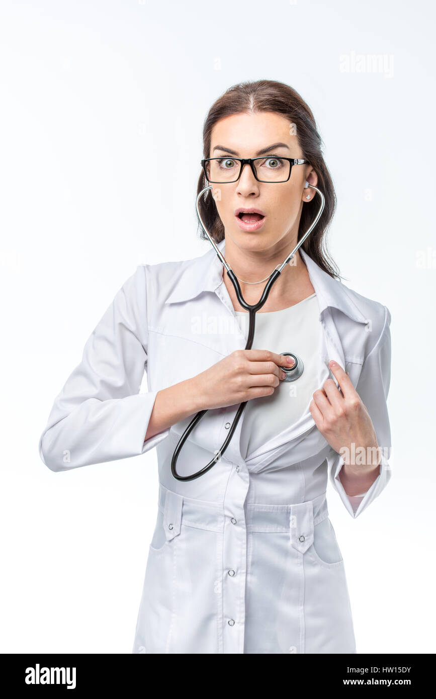Female doctor with stethoscope Stock Photo - Alamy