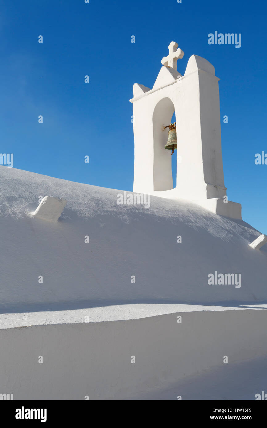 Traditional church in Chora village on Ios island, Greece Stock Photo ...