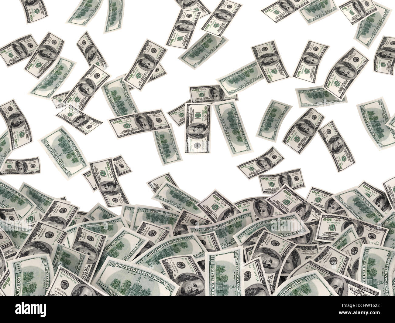 many much money on white background. 3d illustration Stock Photo - Alamy