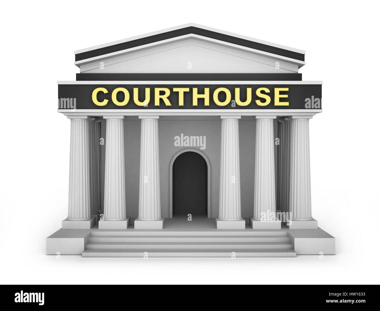 Courthouse building small. 3d illustration Stock Photo - Alamy