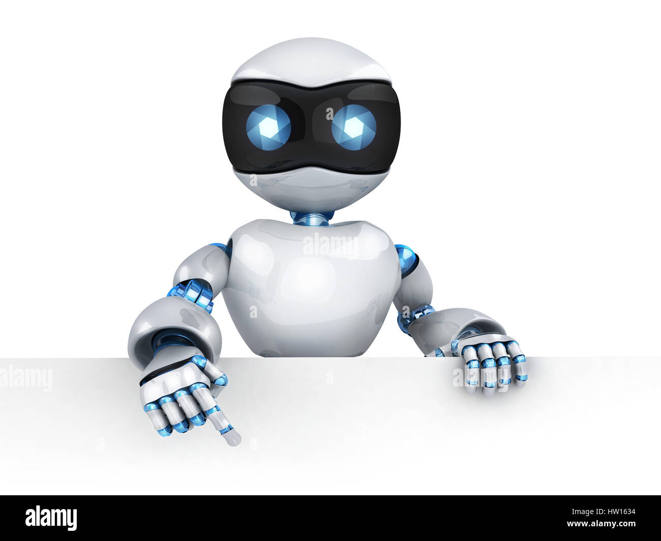 Robot and empty blank. 3d illustration Stock Photo - Alamy