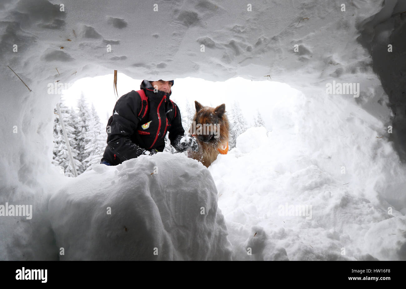 Rescuer from the Mountain Rescue Service at Bulgarian Red Cross and his ...